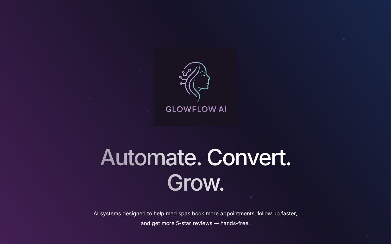 GlowFlow AI – Med Spa Automation for More Bookings & Reviews